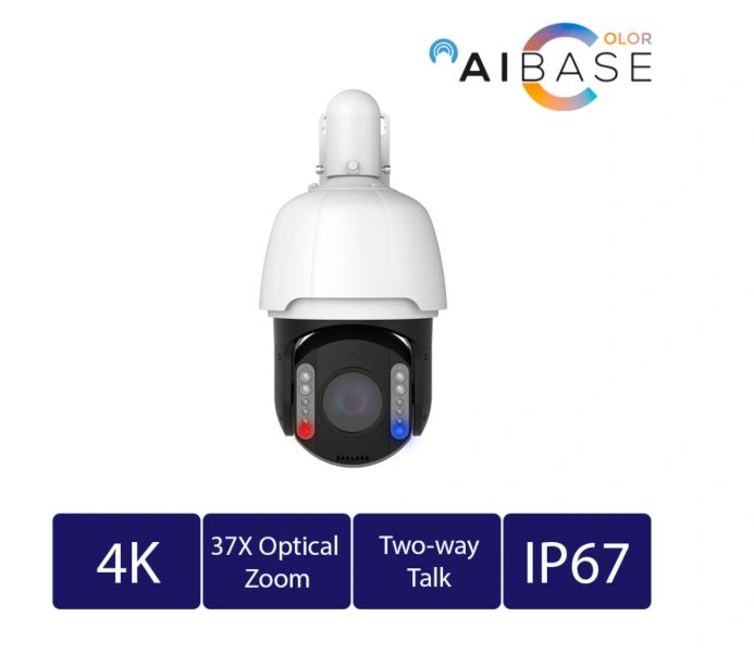 Aibase Color 8MP 37X Zoom AI Active Deterrence PTZ Camera CAM-IP3658-PV-37X-AI